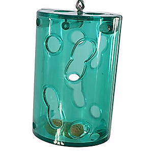 60001 Large Can-o-Nuts Birds Toys Foraging Cages Parrot Plastic Unbreakable (Green)