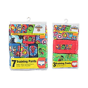 Marvel Boys Potty Training Pants, Success Chart & Stickers with Spiderman, Iron Man, Hulk & More Sizes 18M-4T, 10-Pack Superhero Friends, 2T