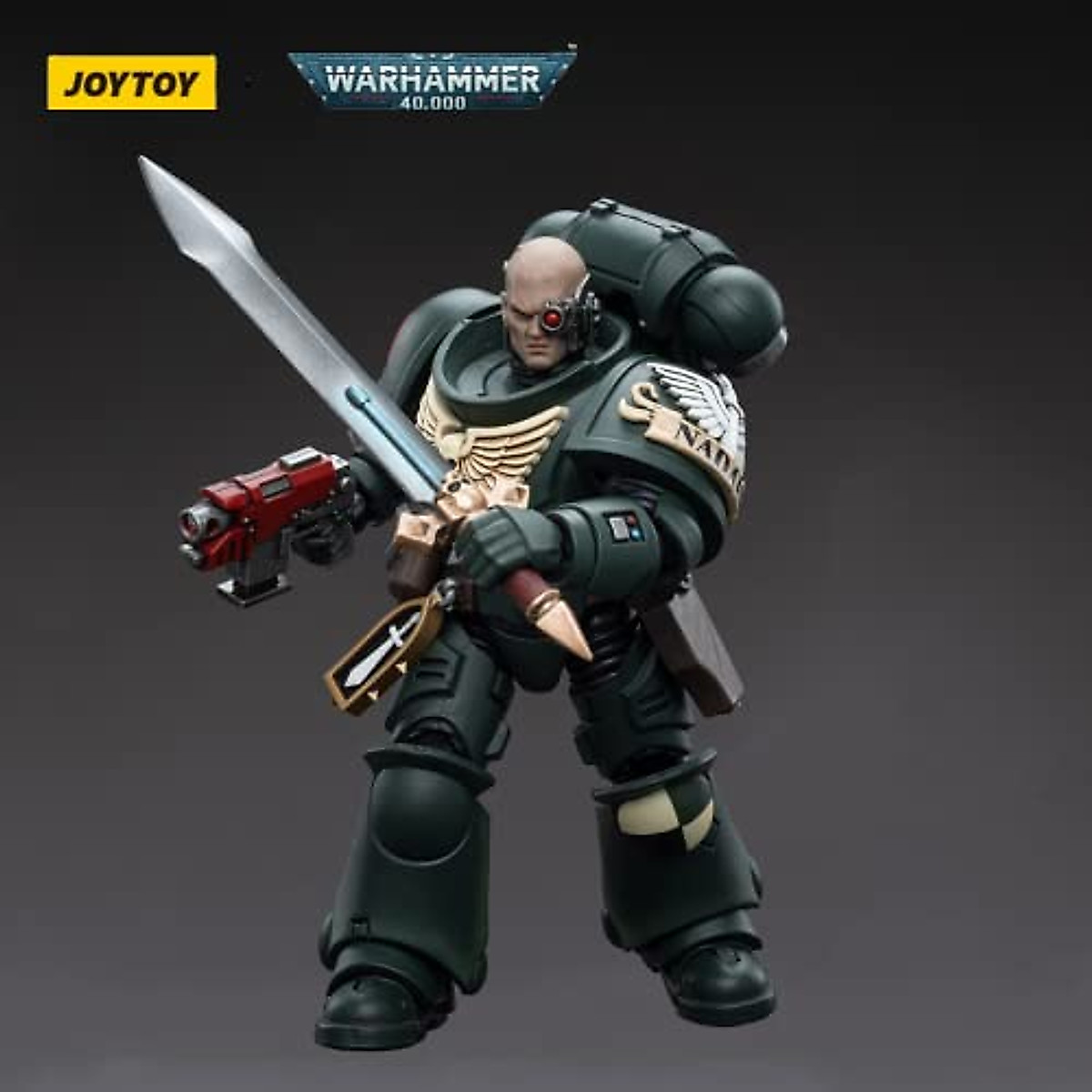 JoyToy 1/18 Action Figure Warhammer 40,000 Dark Angels Intercessors Brother Nadael Collection Model(4.72inch)