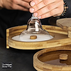 The Velvet Bow Tie | Margarita Salt Rimmer Set | 3 Tiered Bamboo Glass Rimmer | Handheld Citrus Juicer | Sugar and Salt Rimmer for Cocktails | Cocktail Accessories for Drinks