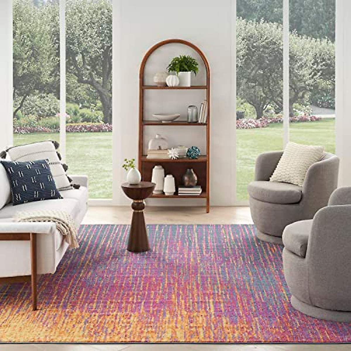 Nourison Passion Abstract Multicolor 8' x 10' Area -Rug, Easy -Cleaning, Non Shedding, Bed Room, Living Room, Dining Room, Kitchen (8x10)