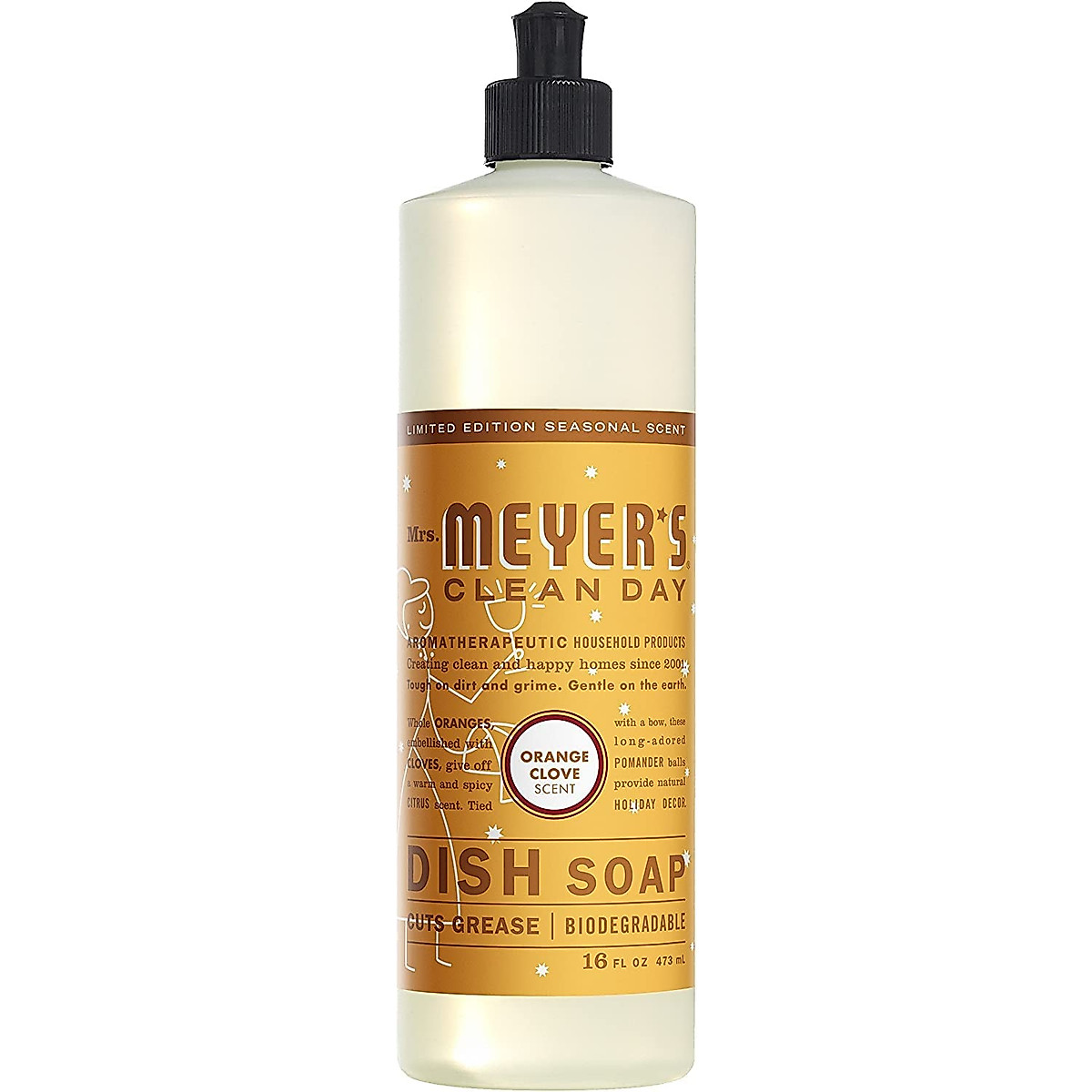 Mrs. Meyer’s 17430 Clean Day Orange Clove Liquid Dish Soap