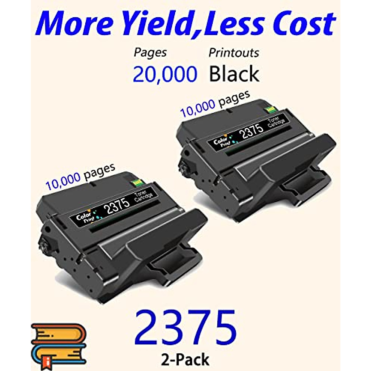 ColorPrint Compatible Toner Cartridge Replacement for Dell B2375DNF B2375 B2375DFW 2375 2375DNF 2375DFW Work with 593-BBBJ 593-BBBI 8PTH4 C7D6F B2375DN NWYPG Laser Printer (2-Pack, Black High Yield)