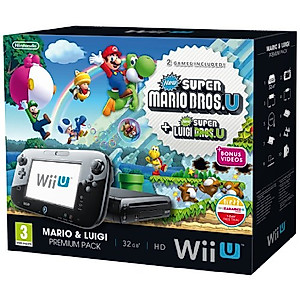 Nintendo Wii U Black Premium Pack (32GB) + New Super Mario Bros.U + New Super Luigi U