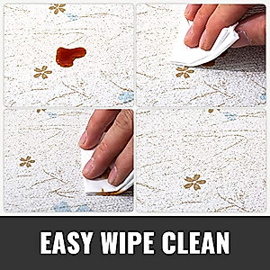 Ray Star Shelf Liner, 12in x 10FT Non Adhesive Floral Cabinet Liner for Pantry Refrigerator Drawer, Strong Grip Non Slip Waterproof Easy Trim, Durable Shelf Liners for Kitchen Cabinets Organization