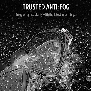 OutdoorMaster Swim Mask - Wide View Swimming Mask &amp; Goggles Anti-fog Waterproof Black