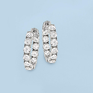 Ross-Simons 10.00 ct. t.w. CZ Inside-Outside Hoop Earrings in Sterling Silver