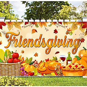 Large 71" X 43" Friendsgiving Backdrop, Friendsgiving Party Decorations, Friendsgiving Banner for Thanksgiving Decorations, Friendsgiving Photo Backdrop for Friendsgiving Decorations tineit