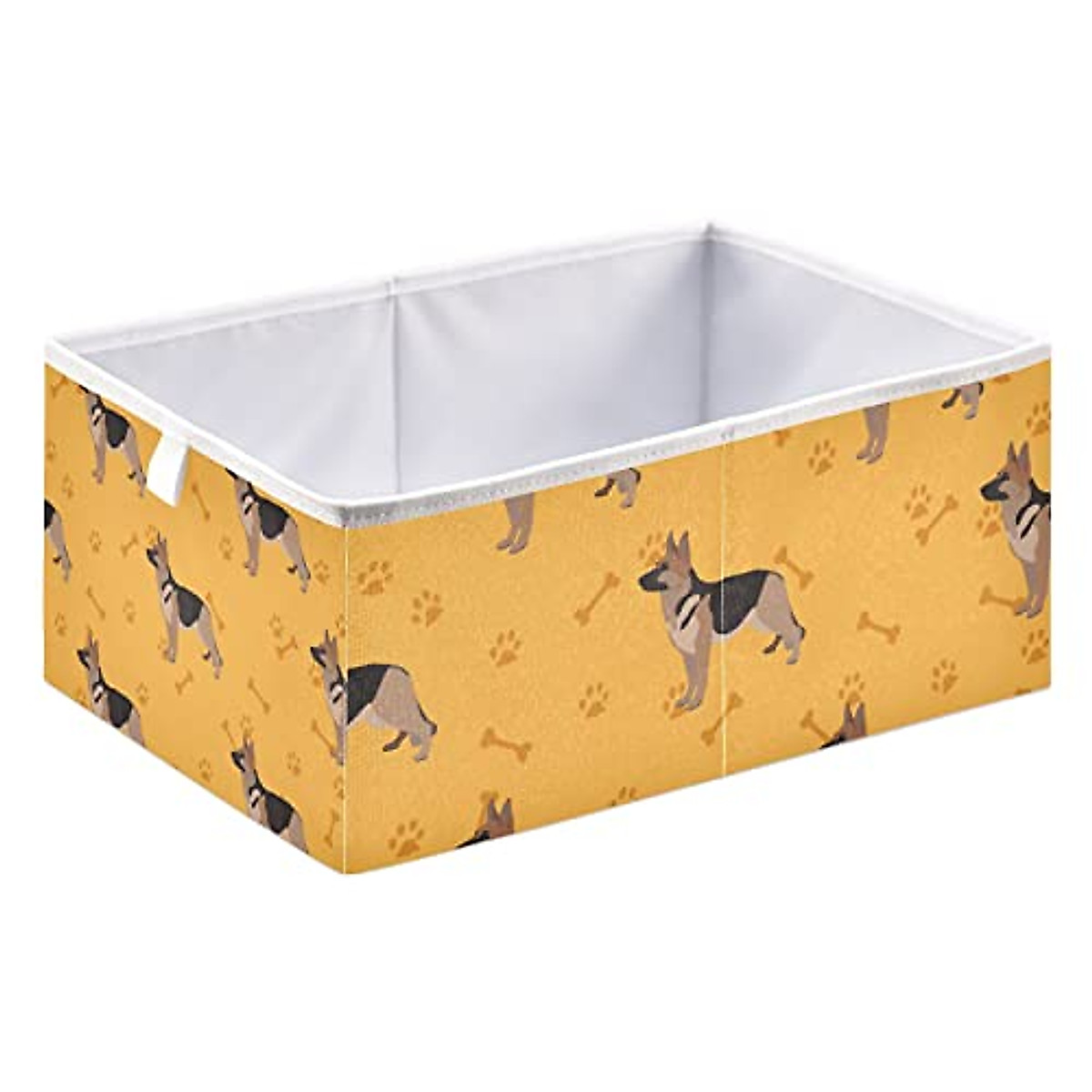 Dogs Bones Foot Prints Storage Basket Storage Bin Rectangular Collapsible Nursery Hamper Large Toy Chest Organizer for Living Room Bedroom
