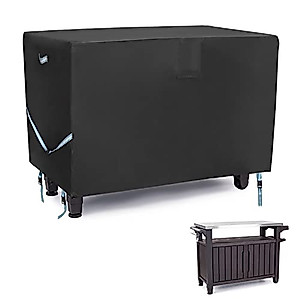 55-inch Table Cover, Waterproof Outdoor Prep Table Cover for Keter Unity XL Portable Outdoor Table with Storage Cabinet, Heavy Duty BBQ Grill Table Cover, Breathable, UV Resistant, 55"L x 24"W x 32"L
