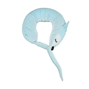 ITODA U Shaped Fox Airplane Travel Pillow Cute Neck Head Chin Support Sleep Cushion Compact Portable Animal Washing Nap Headrest for Office Home Car Train Bus Camping