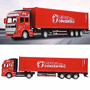 Container Truck Model, 1: 48 Alloy Toy Highly Simulation Children Car Toys Vehicle(Red)