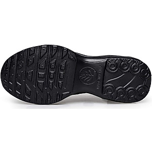 DOUSSPRT Womens Walking Sneakers Slip on Sock Shoes Mesh Air Cushion Platform Workout Tennis Loafers Fashion Casual 002 allblack US Size 9.5