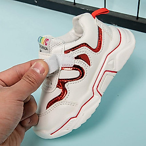 Jchen Little Kids Casual Athletic Shoes,Kids Baby Girls Boys Sparkly Patchwork Sports Shoes Mesh Lightweight Running Sneakers