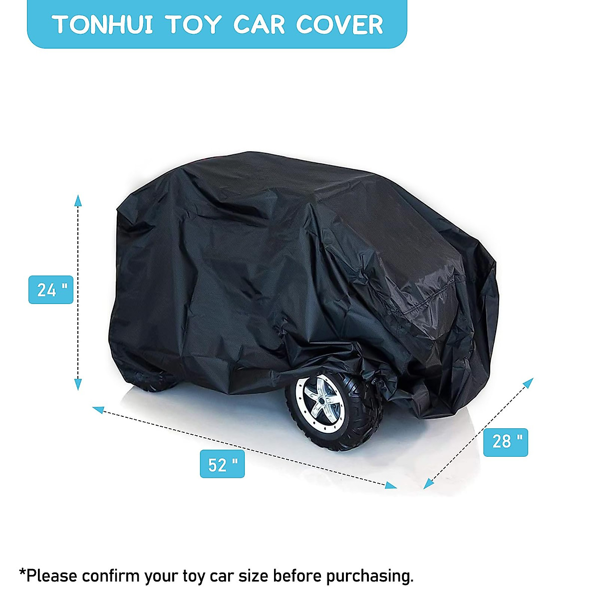 tonhui Kids Ride-On Toy Car Cover, Outdoor Wrapper Resistant Protection for Electric Battery Powered Children Wheels Toy Vehicles - Universal Fit, Water Resistant