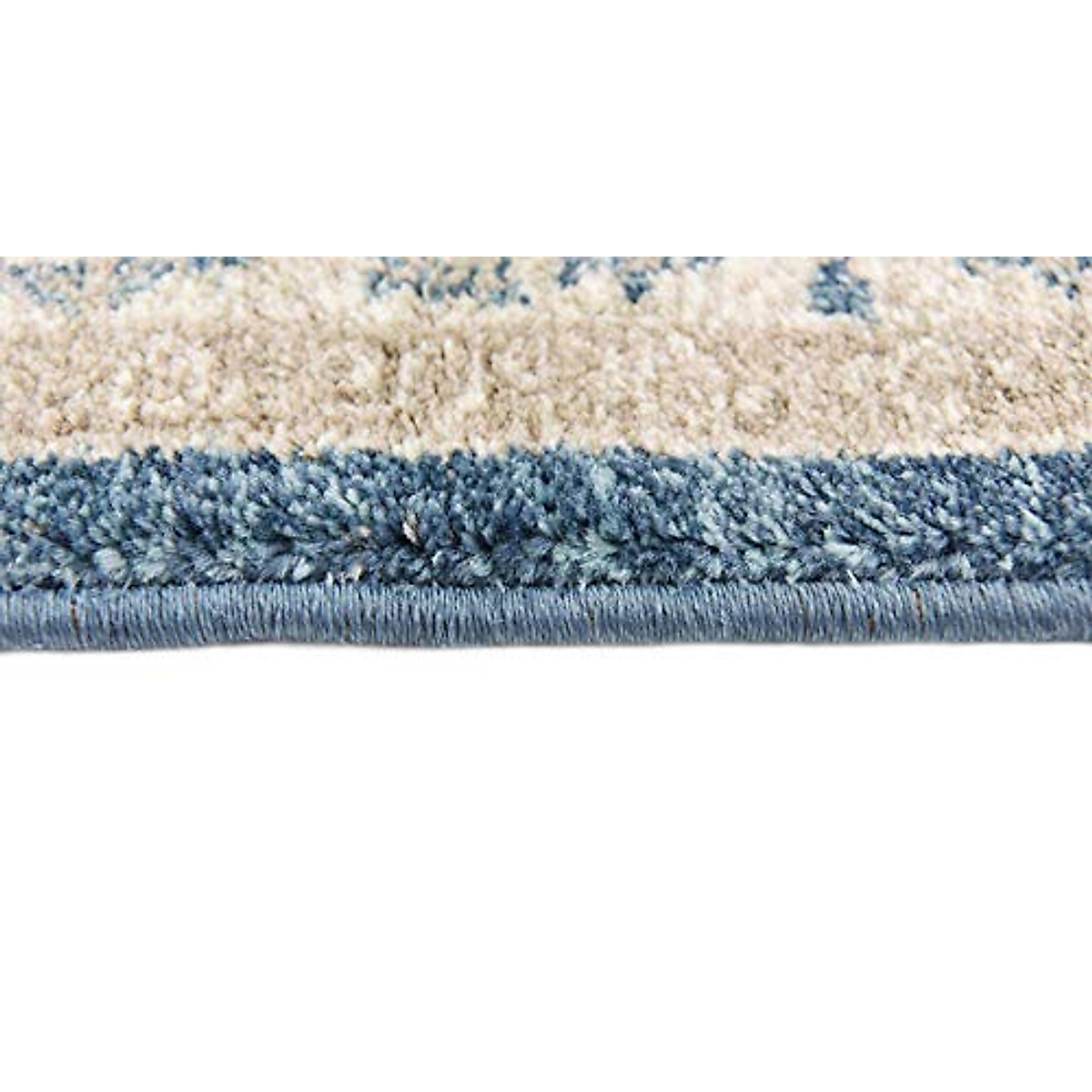 Unique Loom Salzburg Collection Classic Traditional Design Oriental Inspired with Intricate Border Area Rug, 4 ft, Blue/Beige