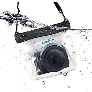 Zonman DSLR Camera Univeral Waterproof Underwater Housing Case Pouch Bag for Canon Nikon Sony Pentax Brand Digital SLR Cameras (Transparent)