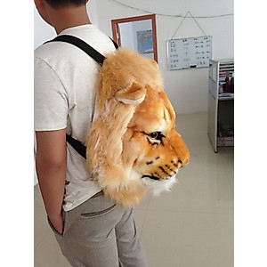 3D Animal Head Backpack Bag Backpack tiger/Lion/leopard/black bear Head Backpack Bag Knapsack and Wall Mount (lion)