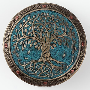 Veronese Design 4 Inch Spiritual Tree of Life Cold Cast Resin Bronze Finish Trinket Jewelry Box