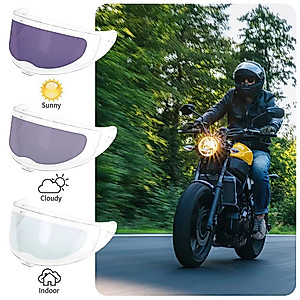 Photochromic Anti-Fog Helmet Visor Film,Auto Tint Transition Film for Motorcycle Helmet Visor from Clear to Tinted for Riding All Seasons Use,on Sunny or Cold or Cloudy Days(DARK)