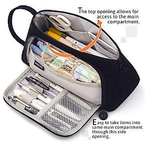 EASTHILL Large Capacity Pencil Case Multi-slot Pen Bag Pouch Holder For Middle High School Office College Girl Adult Simple Storage Case Pink