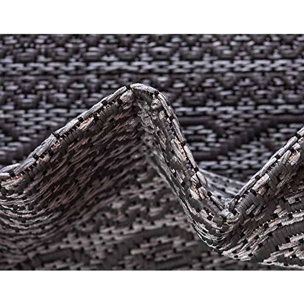 Unique Loom Modern Collection Distressed, Stripes, Helix, Vintage, Indoor and Outdoor Area Rug, 6 ft x 9 ft, Gray/Light Gray