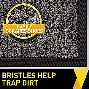 GRIP MASTER Durable Tough Natural Rubber Doormats, 29x17 Size, Waterproof Boots Scraper Mats, Commercial Heavy Duty Indoor Outdoor Door Mat for Winter Snow, Low-Profile Easy Clean, Gray Quatrefoil