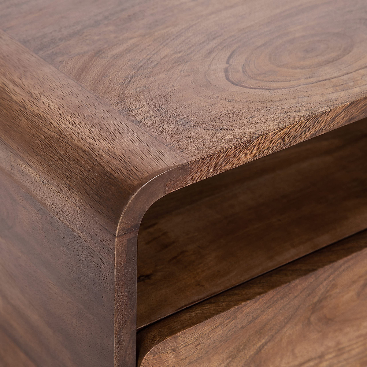 Kate and Laurel Kato Modern Wood Floating Side Table with Drawer, 18 x 10 x 9, Walnut Brown, Contemporary Wooden Floating Nightstand for Bedroom Bedside Table