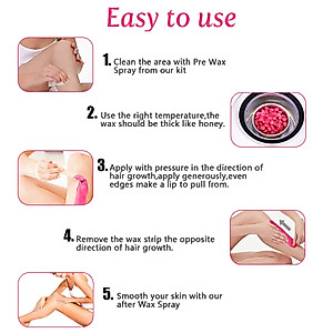 Hard Wax Beads for Hair Removal, 2.2 LB/1000g/35 OZ Total, 10Pcs Hair Removal Wax Beads for Face, Eyebrow, Back, Bikini Areas, At Home Painless Waxing Beads for Women Men