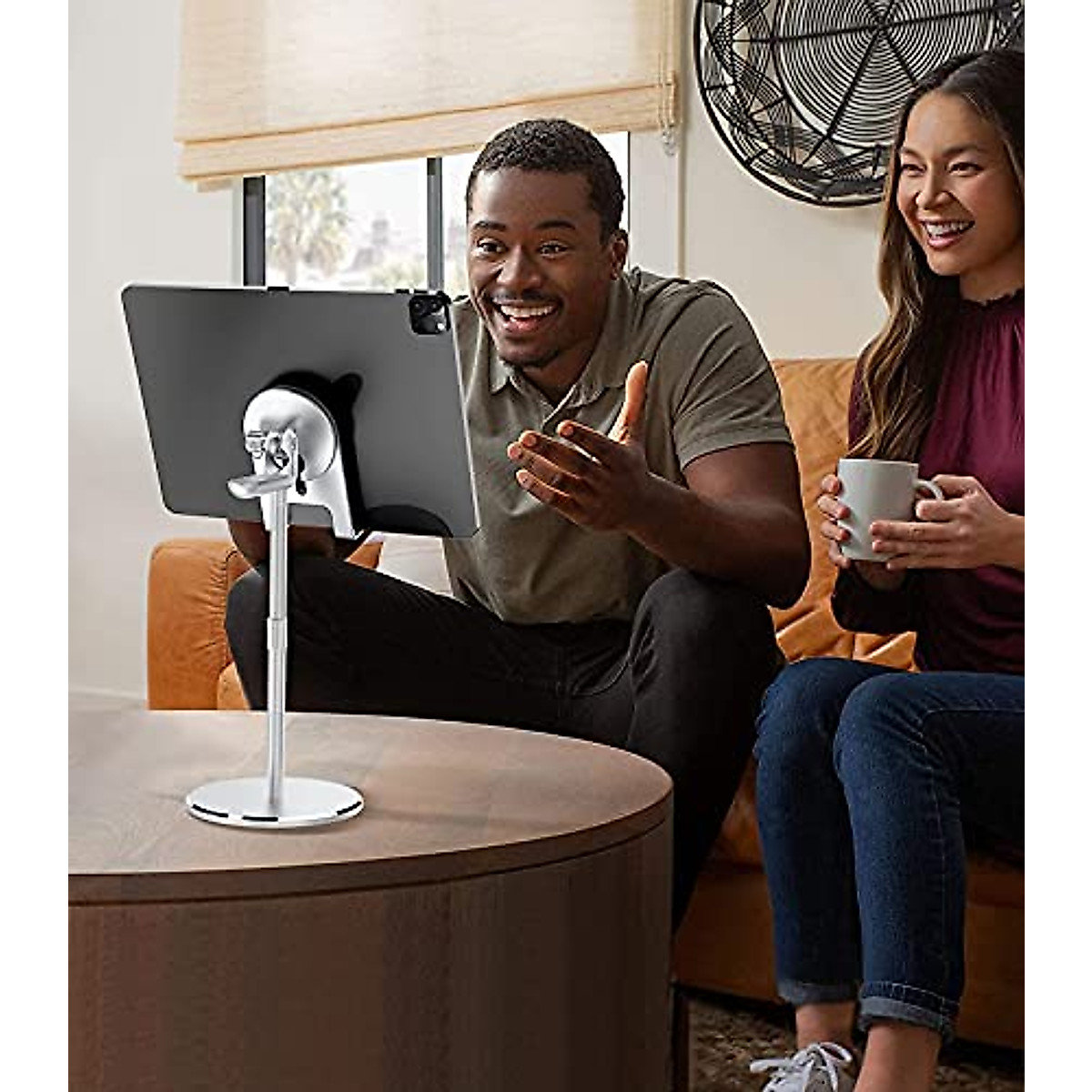 KU XIU Tablet Stand Holder, Phone Stand for MagSafe Charger, Headphone Stand 3 in 1 Adjustable Aluminum Stand for iPhone 13 12, iPad, Tablet, Kindle, Switch, AirPods, Sony, Bose(No Included Magsafe)