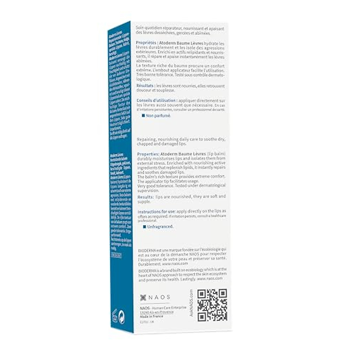 Bioderma Atoderm Lip Balm - Moisturizing and Nourishing Lip Balm for Dry, Chapped Lips