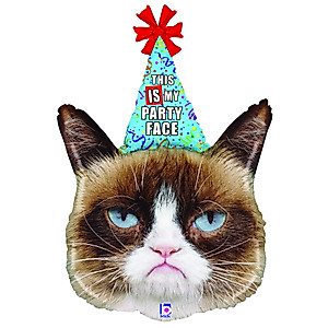 Betallic XL 36" Grumpy Cat Super Shape Mylar Foil Balloon Party Decoration