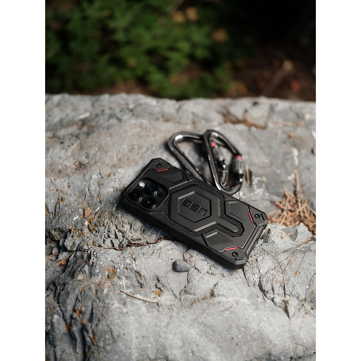 URBAN ARMOR GEAR UAG Designed for iPhone 15 Pro Max Case Monarch Pro Kevlar Element Green 6.7" Bundle with UAG Civilian Phone Lanyard Adjustable Wrist Strap Graphite/Black