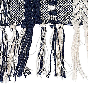 DII Farmhouse Braided Stripe Table Runner Collection, 15x108, Navy Blue