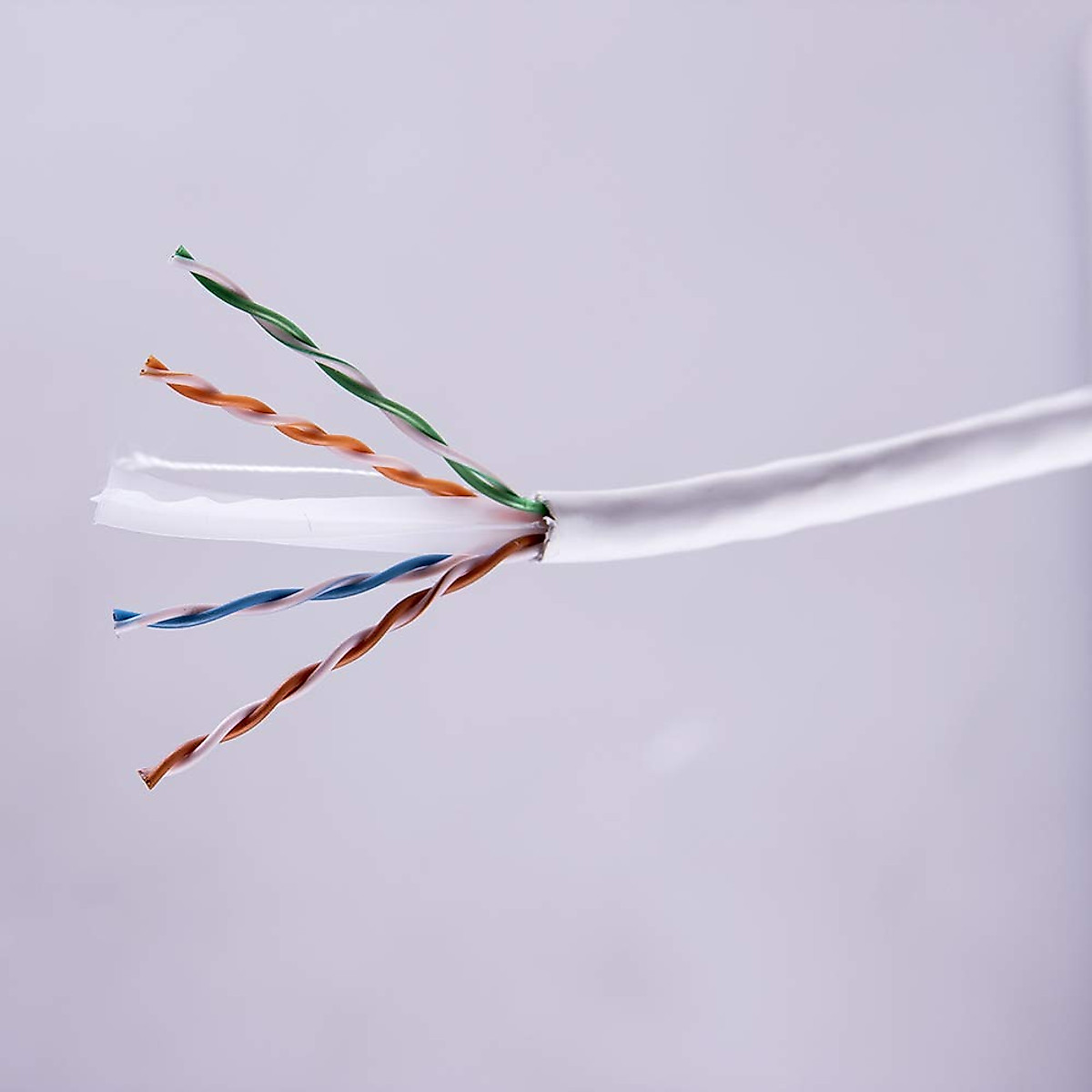 Five Star Cable Cat6 23AWG 1000 Ft UTP Bulk LAN Internet PVC Wire 4 Twisted Pair Category 6 Ethernet White Color Cable