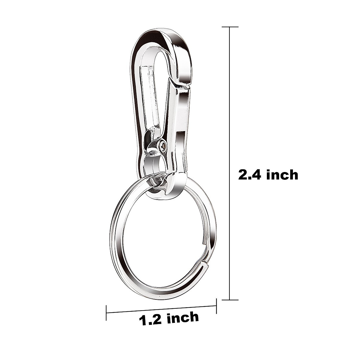 Sunmns Metal Keyring Keychain Key Ring Chain Hook Organizer, 2 Pack