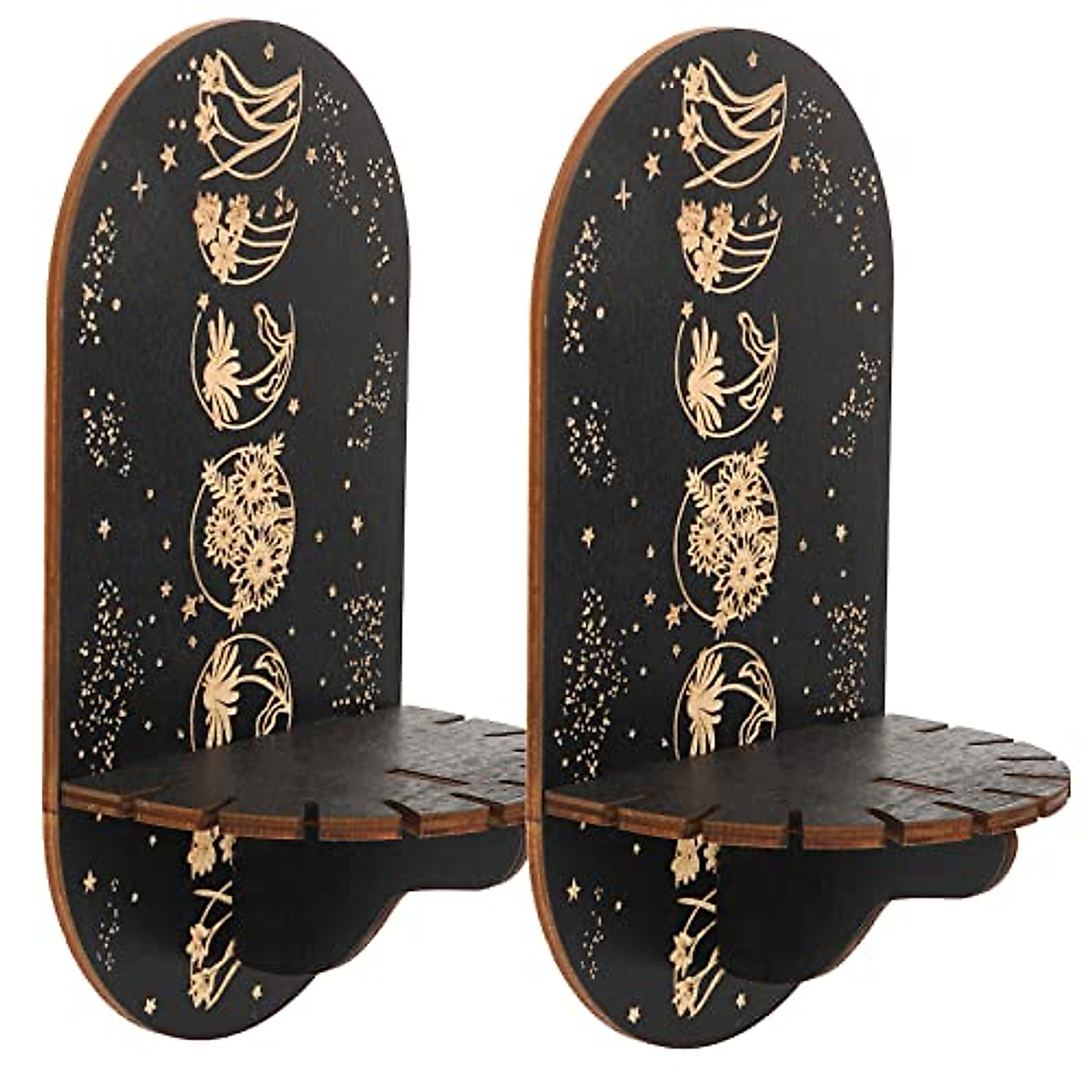 Amosfun 4 pcs Oil Supplies Bed Divination Wiccan Decorative Mount Room Decoration Phrase for Stone Crystals Stones Altar Phase Organizer Gems Wall Delicate Rustic Living Shelf Shelves