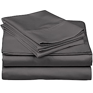 Kavy Beddings 6 Piece Hotel Luxury Bedding Sheet Set (Dark Grey) Full Size 1000 Thread Count, 100% Egyptian Cotton 18 Inch Deep Pocket Bed Sheets