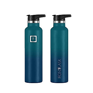 IRON °FLASK Sports Water Bottle - 24 Oz - 3 Lids (Narrow Spout Lid) Leak Proof, Durable Vacuum Insulated Stainless Steel - Hot & Cold Double Walled Insulated Thermos - Mothers Day Gifts