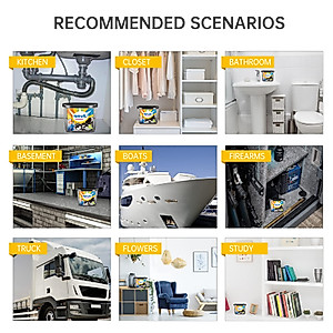 NATRUTH Moisture Absorbers with Activated Charcoal,800ml(6-Pack)*12.5 OZ Portable Closet Dehumidifier, Odor Eliminator Absorber Bucket,Humidity Absorber,Dehumidifier for Bathrooms, Kitchen & Boats