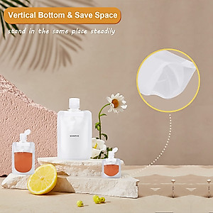 Kitchen GIMS 15 PCS Travel Pouches for Toiletries Travel Containers TSA Approved Refillable Squeeze Pouch for Shampoo Conditioner Cosmetics (30ml/50ml/100ml)