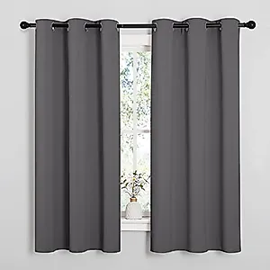NICETOWN Thermal Insulated Grommet Blackout Curtains for Bedroom (2 Panels, W42 x L63 -Inch, Grey)