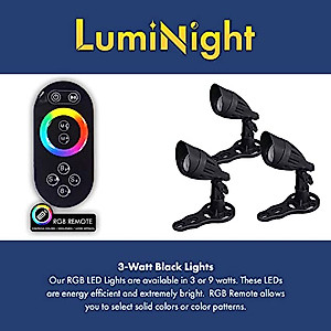 HALF OFF PONDS Aqua Marine Floating Fountain with Large Float, (3) Spray Pattern Nozzles, 3,000 GPH Pump with 100' Cord and (3) 3-Watt Color Changing Light Kit with Remote - AQF30003X3-100