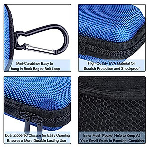 Hard Drive Hard Case, Hootek 2Pack Rectangle Shaped Portable Protection EVA Shockproof Earbuds Earphone Headset Headphone Carrying Cases with Zipper and Carabiner Wired/Bluetooth Headset Change Purse