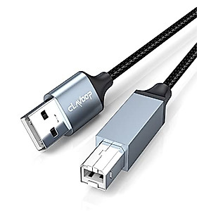 CLAVOOP USB Printer Cable 6.6FT, USB A to B 2.0 Printer Cord High-Speed Printer USB Type B Cable Compatible with HP Office, Canon, Dell, Epson XP, Lexmark, Brother DCP, Samsung and More