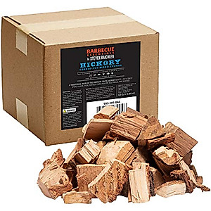 Steven Raichlen All Natural Hickory Wood Chunks for Smoking -420 Cu In Box or Bag, Approx 5 Lbs- Kiln Dried Large Cut BBQ Wood Chips for Smoker -Barbecue Chunks for Smoked Meat- Grilling Gifts for Men