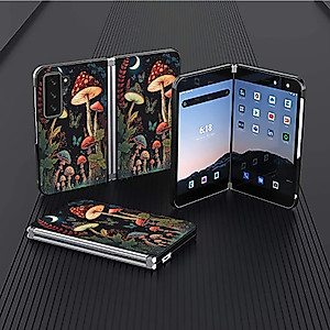 for Microsoft Surface Duo 2 Case for Women Men,AIRWEE Ultra Slim Hard PC Shookproof Fold Case Protective Cover for Microsoft Surface Duo 2 2nd 2021,Mushroom Moon Night