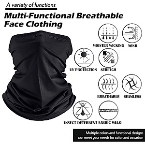 SATINIOR 8 Pcs Summer Neck Gaiters Neck Gaiter Scarf Balaclava Breathable UV Protection Ski Mask Face Cover Women Men