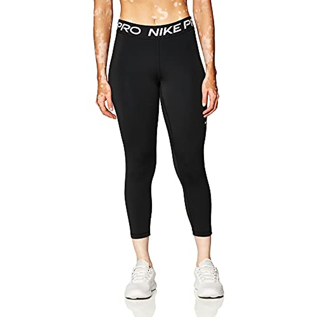 Nike Pro 365 Women's Mid-Rise Crop Leggings, Black/White, Small