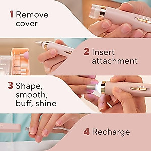 Finishing Touch Flawless Salon Nails Kit, Electronic Nail File and Full Manicure and Pedicure Tool